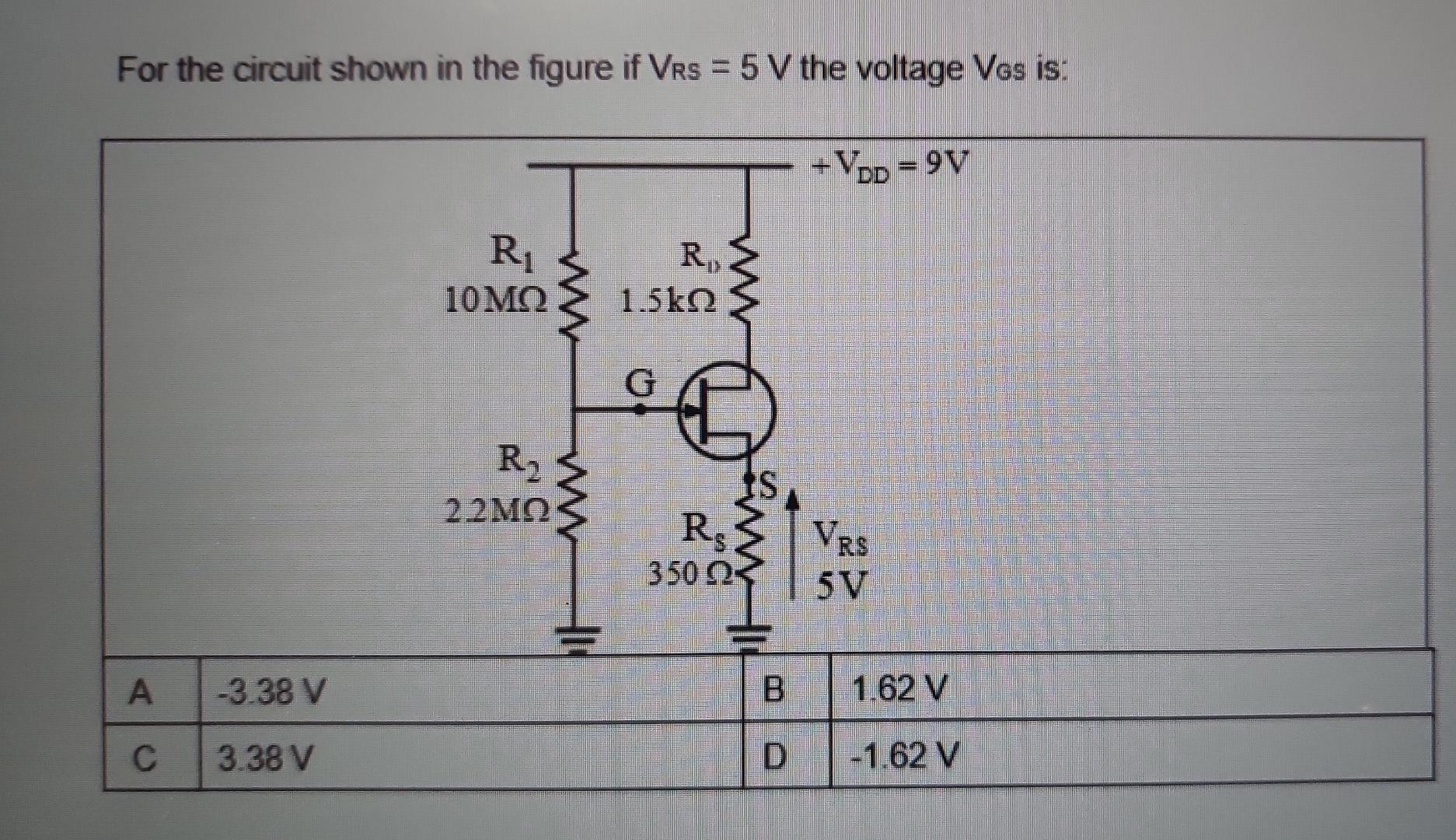Solved For the circuit shown in the figure if VRs = 5 V the | Chegg.com
