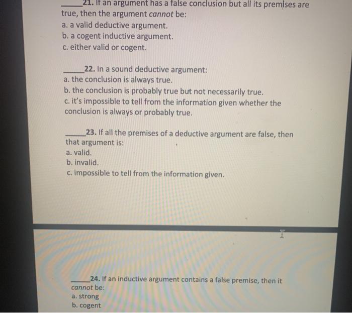 Solved PART TWO The following multiple-choice questions are | Chegg.com