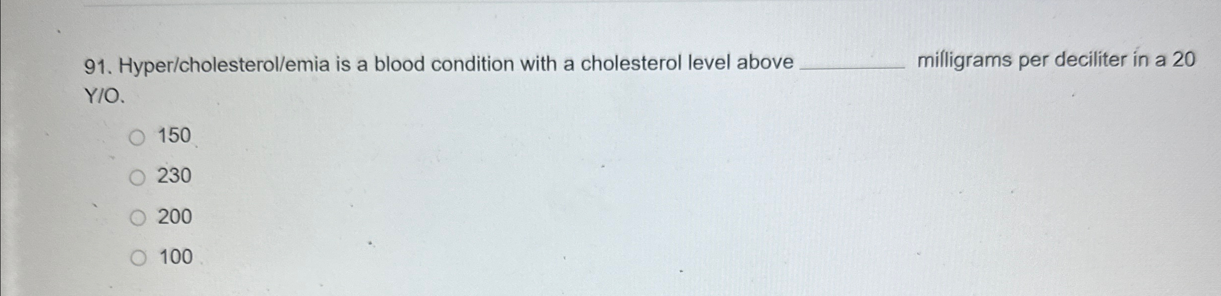 Solved Hyper/cholesterol/emia is a blood condition with a | Chegg.com