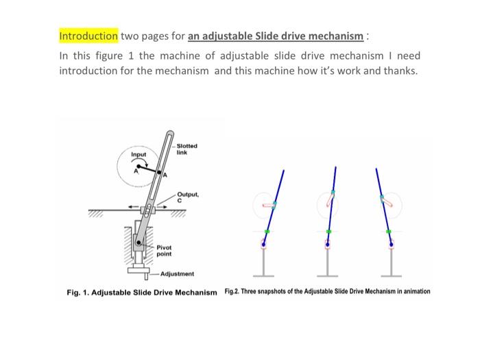 Solved Introduction two pages for an adjustable Slide drive | Chegg.com