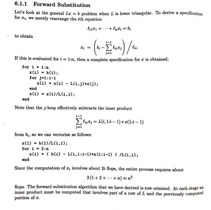 2) Code the forward substitution (Lz = b) for linear | Chegg.com