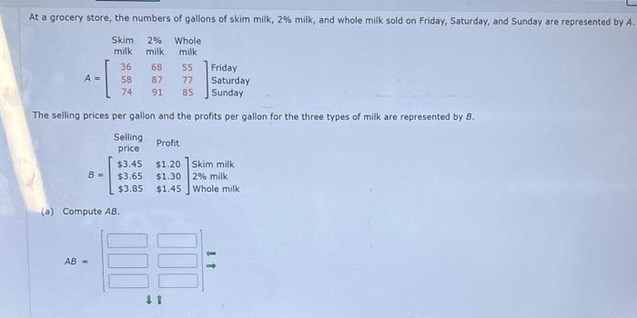 Solved At a grocery store, the numbers of gallons of skim | Chegg.com