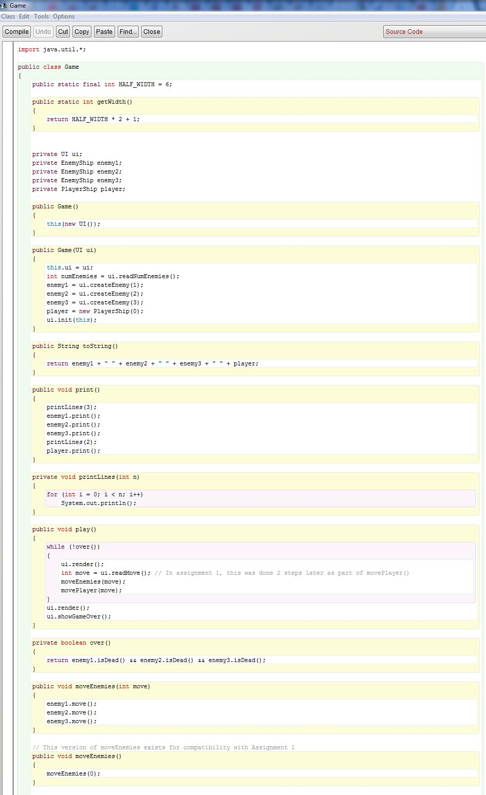 Solved Replace the enemy1, enemy2 and enemy3 fields by a | Chegg.com