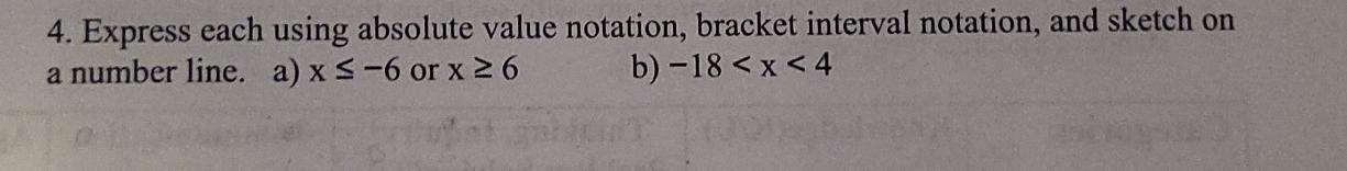 Solved 4. Express each using absolute value notation, | Chegg.com