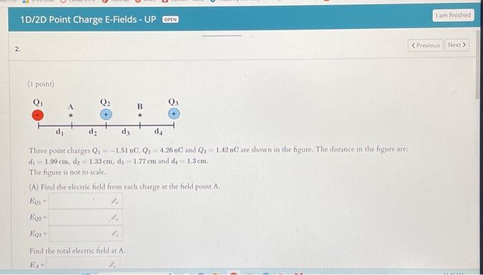 Solved Three point charges Q1=−1.51nC,Q2=4.26nC and | Chegg.com
