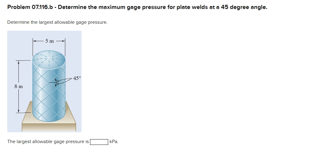 Solved Problem 07.116.a - Determine the maximum gage | Chegg.com