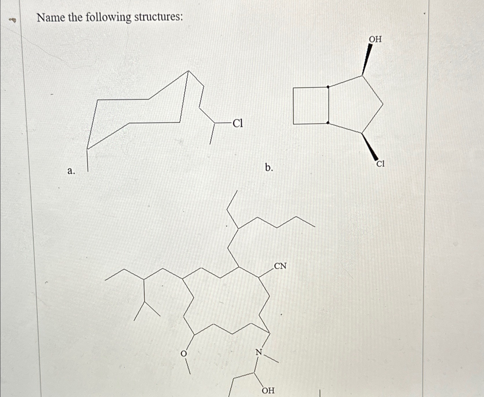 Solved Name the following structures for a,b and c | Chegg.com