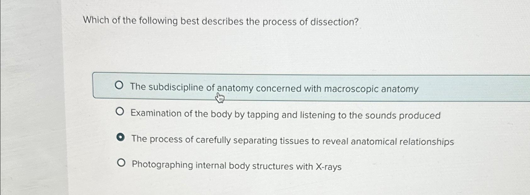 Solved Which of the following best describes the process of | Chegg.com