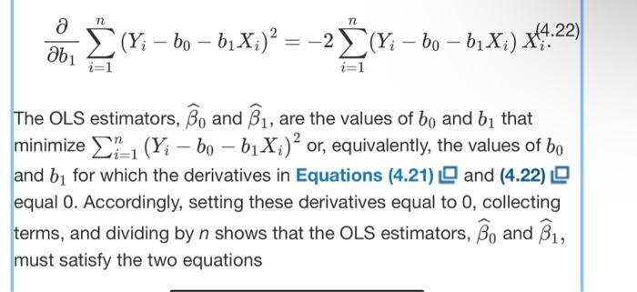 Solved Derive The Least Squares Estimators When There Is One