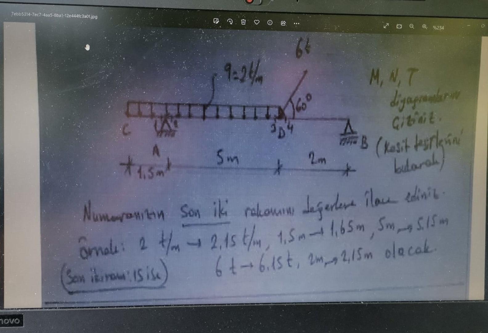 Example: 2 t/m 2.15 t/m, 1.5m 1.65m, Sm, 5.15m 6t → | Chegg.com