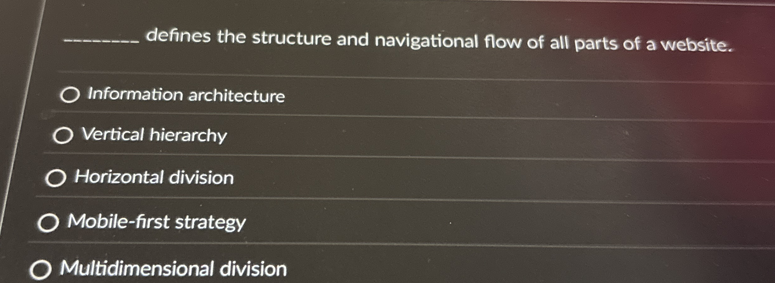 Solved q, ﻿defines the structure and navigational flow of | Chegg.com