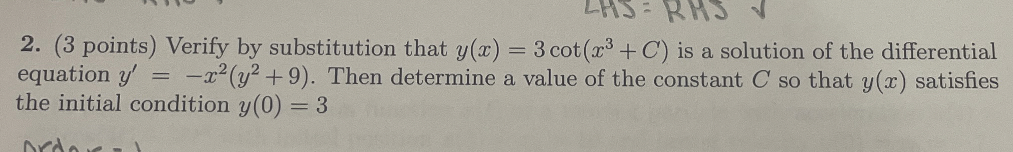 Solved (3 ﻿points) ﻿Verify by substitution that | Chegg.com