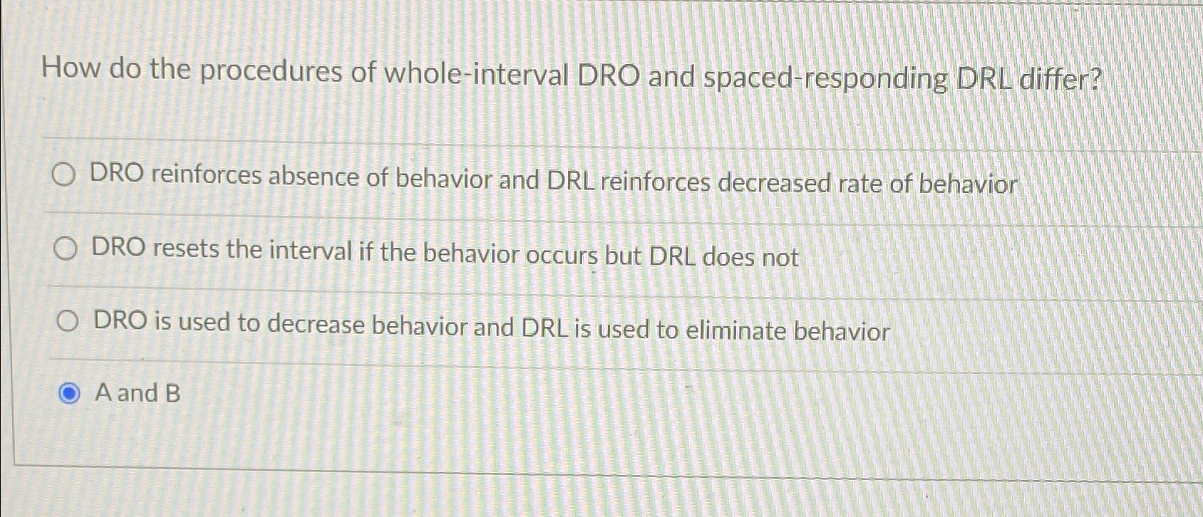 Solved How do the procedures of whole-interval DRO and | Chegg.com
