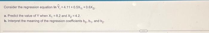 Solved Consider the regression equation | Chegg.com