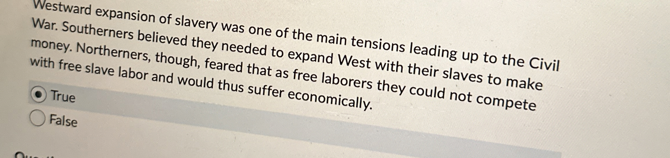 Solved Westward expansion of slavery was one of the main | Chegg.com