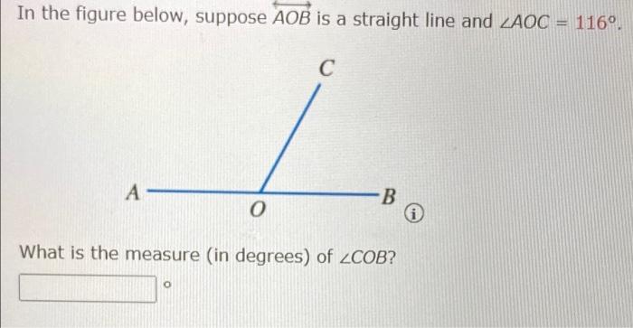 Solved In the figure below, suppose AOB is a straight line | Chegg.com