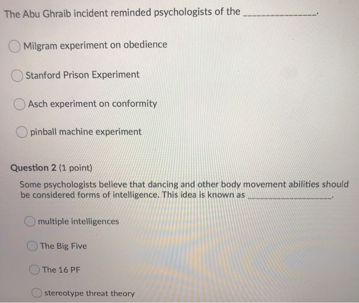 Solved The Abu Ghraib incident reminded psychologists of the | Chegg.com