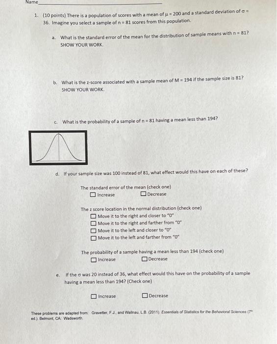 Solved Need help with a Stats Worksheet. It is crucial that | Chegg.com