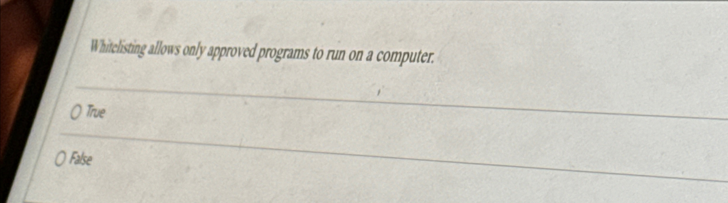 Solved Whictisting allows only approved programs to run on a | Chegg.com