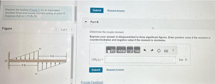 Solved Replace the loading (Figure 1) by an equivalent | Chegg.com