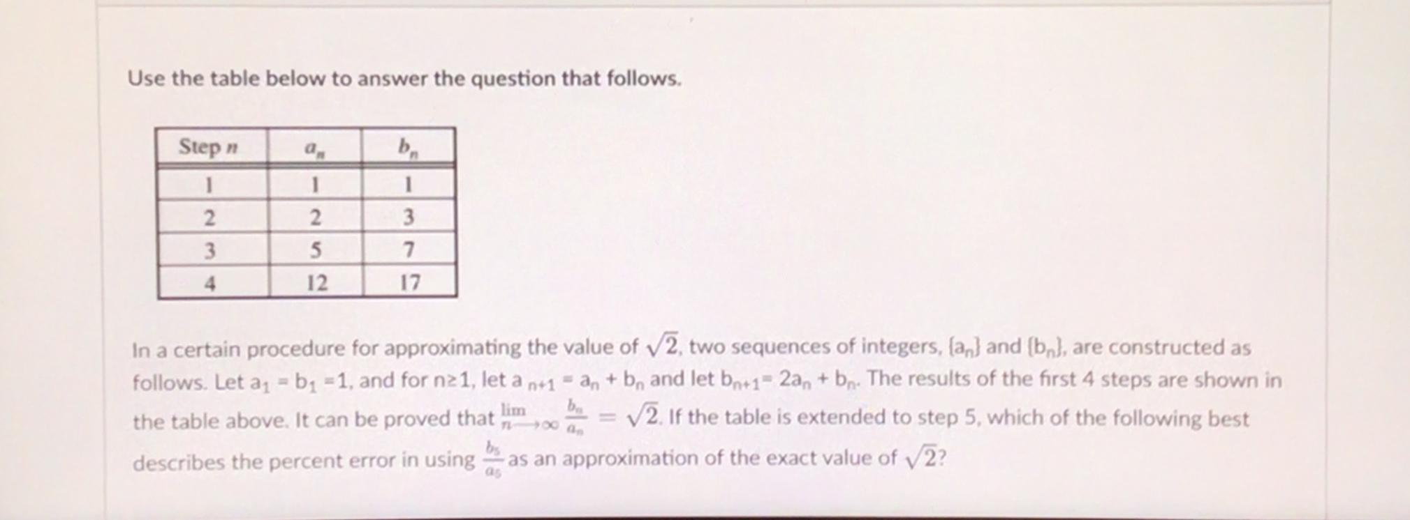Solved Use the table below to answer the question that | Chegg.com