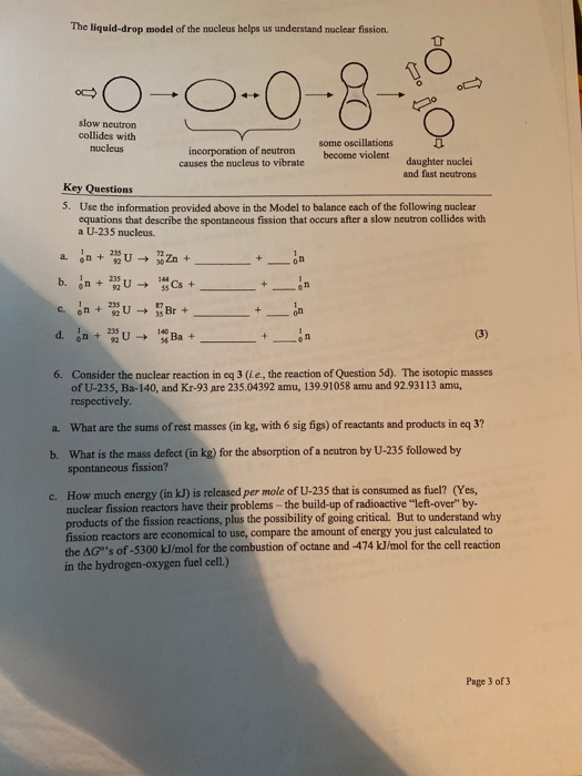 Solved The liquid-drop model of the nucleus helps us | Chegg.com