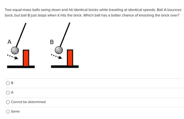 Solved Two equal-mass balls swing down and hit identical | Chegg.com
