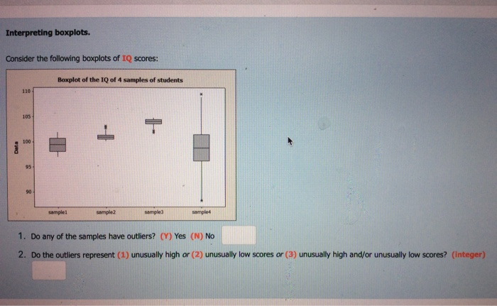 Solved Interpreting boxplots. Consider the following | Chegg.com