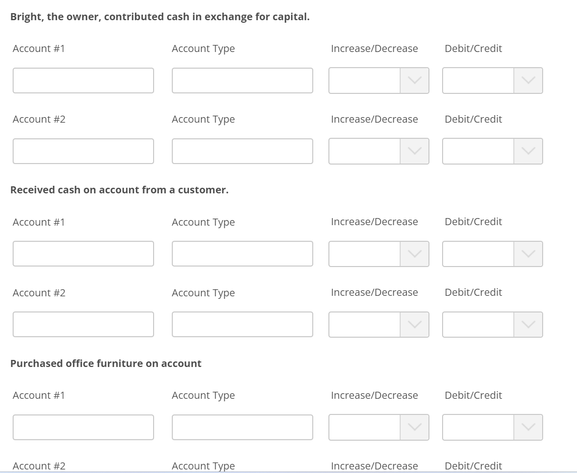 Solved Bright, the owner, contributed cash in exchange for | Chegg.com