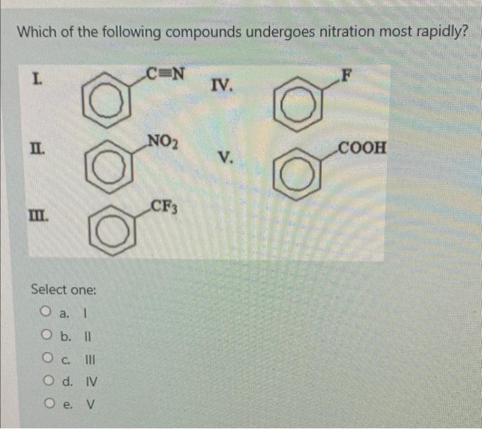 Solved Which of the following compounds undergoes nitration | Chegg.com
