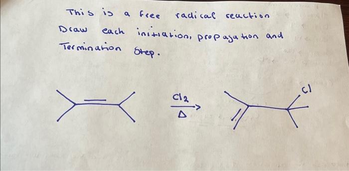 Solved This is a free radical seaction Draw each initiation, | Chegg.com