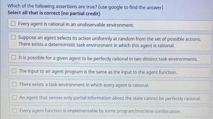 Solved Which of the following assertions are true? (use | Chegg.com