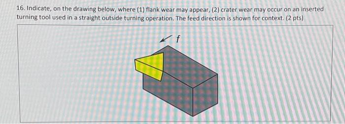 Solved 16. Indicate, on the drawing below, where (1) flank | Chegg.com