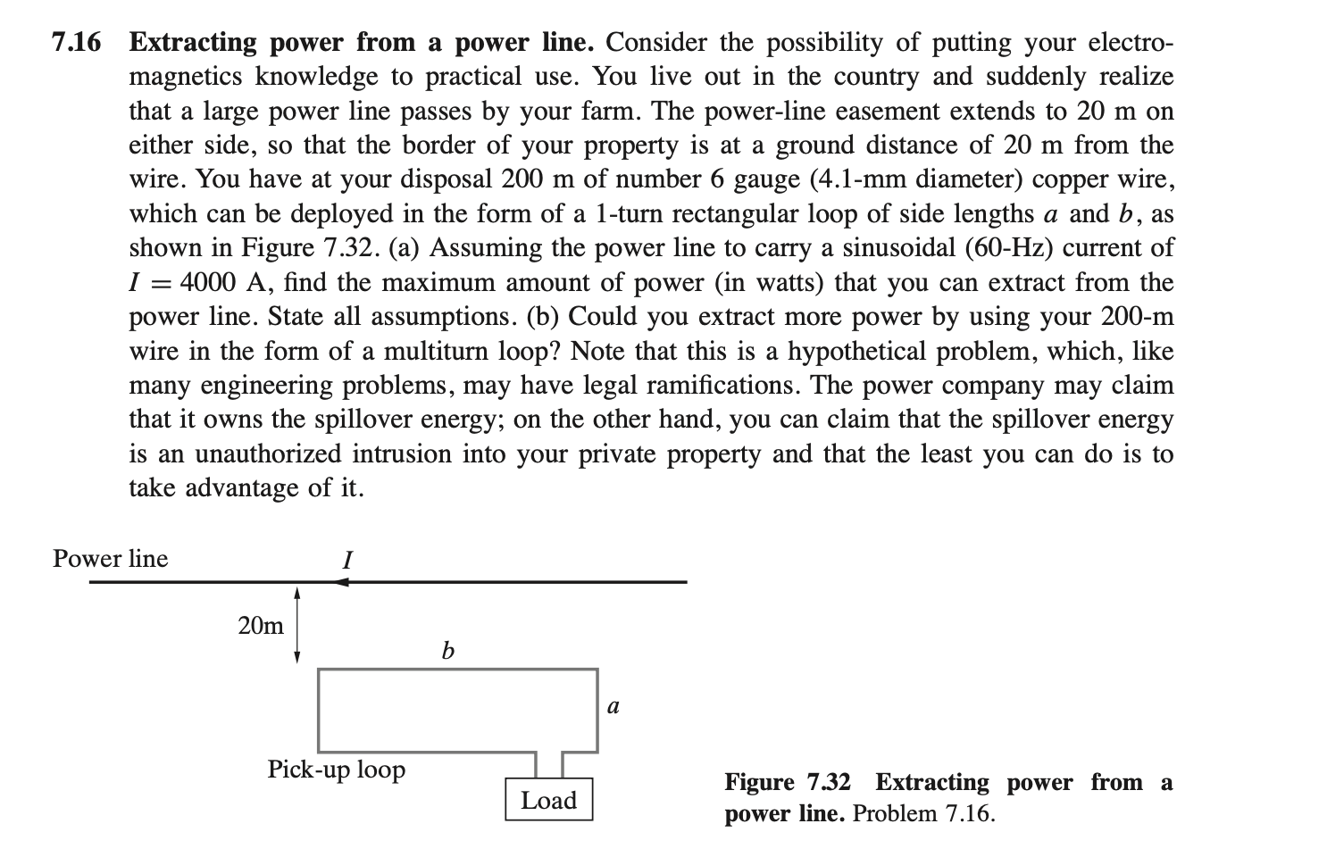 7.16 ﻿Extracting power from a power line. Consider | Chegg.com