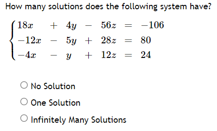 Solved How many solutions does the following system | Chegg.com