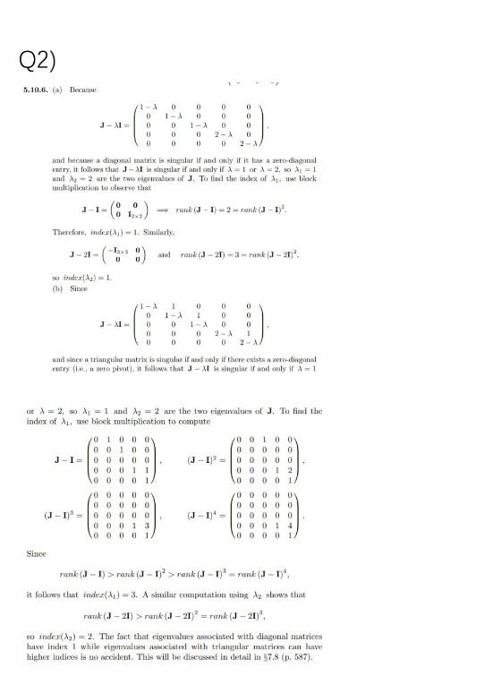 Solved 10.6. For a square matrix A, any scalar λ that makes | Chegg.com