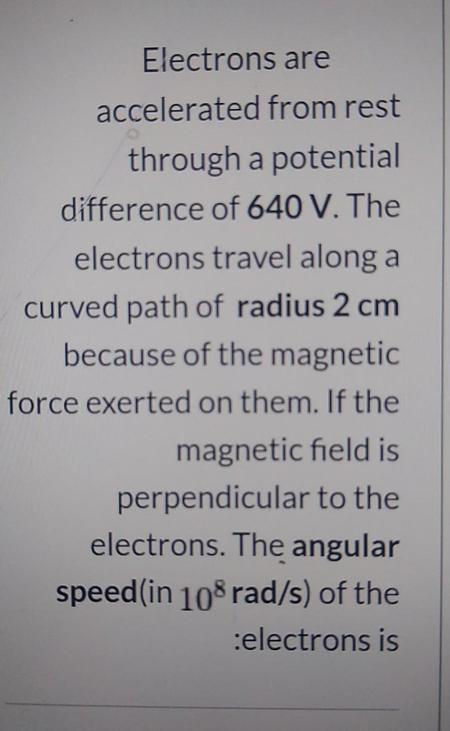 Solved Electrons are accelerated from rest through a | Chegg.com