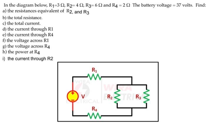 Solved In the diagram below, R1=3Ω,R2=4Ω,R3=6Ω and R4=2Ω The | Chegg.com
