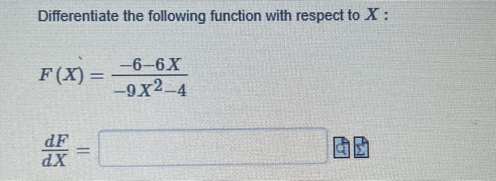 Solved Differentiate the following function with respect to | Chegg.com