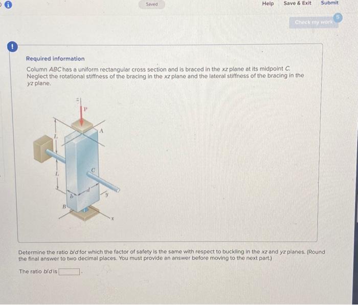 Solved Required information Column ABC has a uniform | Chegg.com