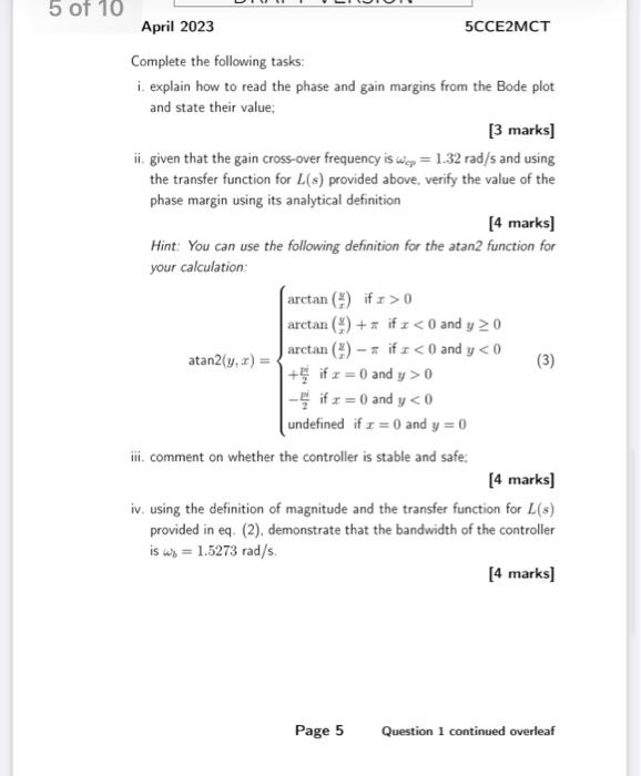 Solved DRAFT VERSION (a) Mock April 2023 1. | Chegg.com