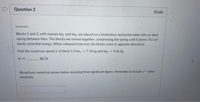 Solved Blocks 1 and 2, with masses m1 and m2, are placed on | Chegg.com