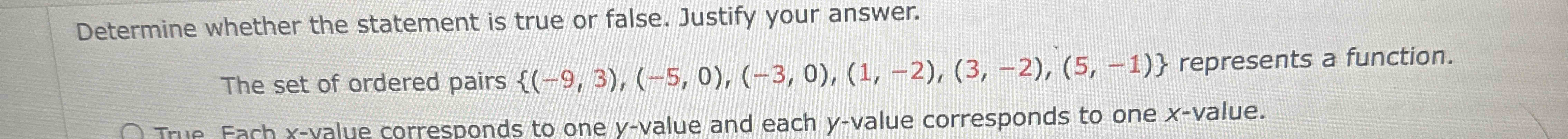 Solved Determine whether the statement is true or false. | Chegg.com
