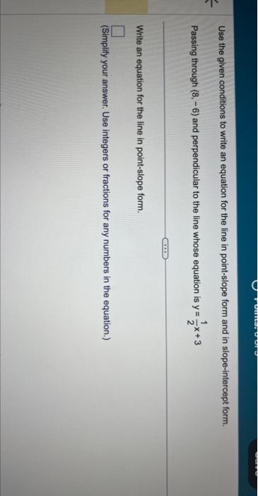 Solved Use the given conditions to write an equation for the | Chegg.com
