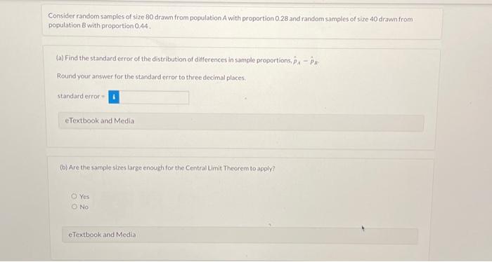 Solved Consider random samples of size 80 drawn from | Chegg.com