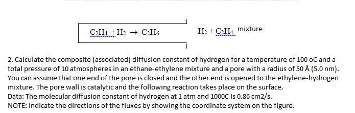 Solved C2H4 + H2 → C2H6 H2 + C2H4 mixture 2. Calculate the | Chegg.com