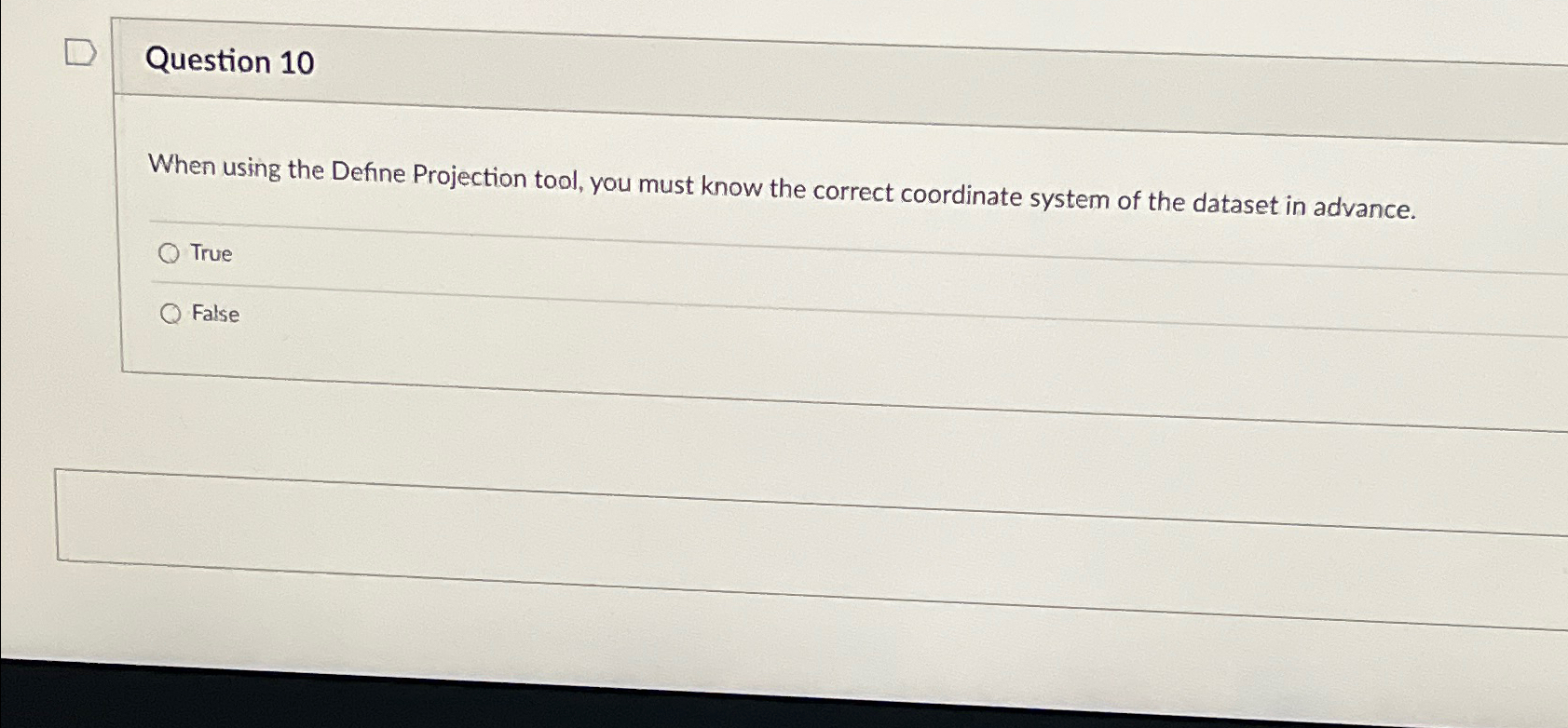 Solved Question 10when Using The Define Projection Tool You