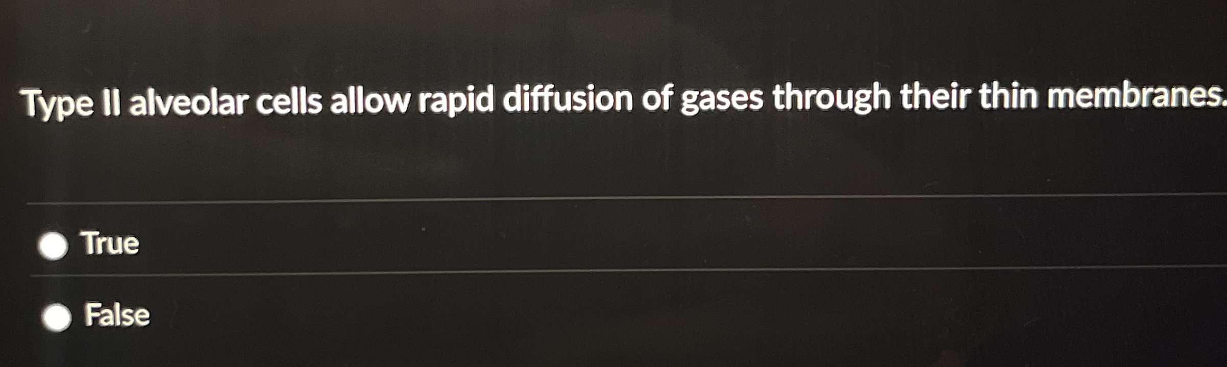 Solved Type II alveolar cells allow rapid diffusion of gases | Chegg.com