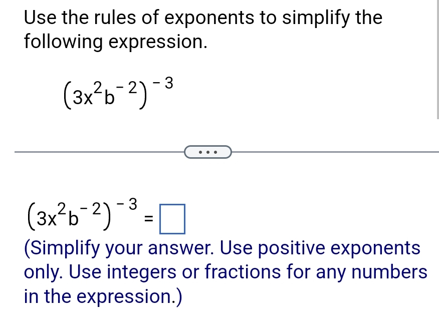 Solved Use the rules of exponents to simplify the following | Chegg.com