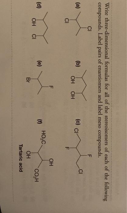 Solved Write three-dimensional formulas for all of the | Chegg.com